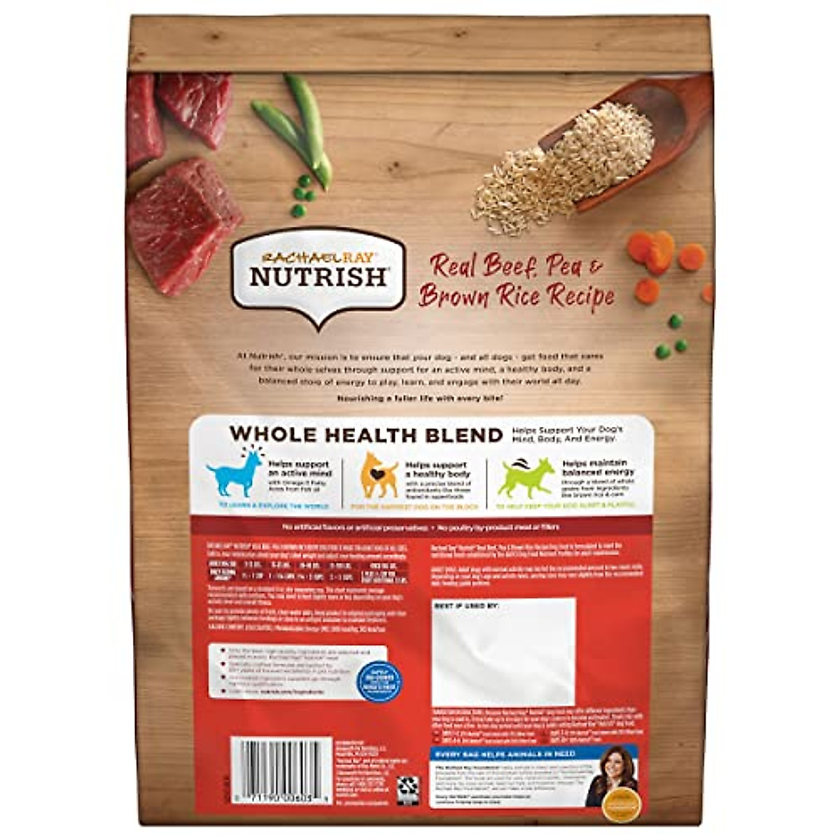 Rachael Ray Nutrish Premium Natural Dry Dog Food, Real Beef, Pea, & Brown Rice Recipe, 6 Pound Bag (Packaging May Vary)