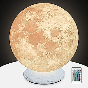 7.1in Rotating Large Moon Lamp 16 Colors 3D Printed Hanging Moon Light Night Lights for Kids Room TOOGE Galaxy Lamp for Room décor/Bedroom Gift for Kids/Boys/Girls/Teen/Women/Adults Birthday Christmas