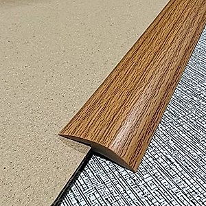 DAILISEN 6.56ft Vinyl Self Adhesive Overlap Threshold Reducer,Flooring Tile Laminate Border Transition Strip,Flat Carpet Rug Edging Strips, Fluted Saddle,Flexible Molding Trim,Stair Edging