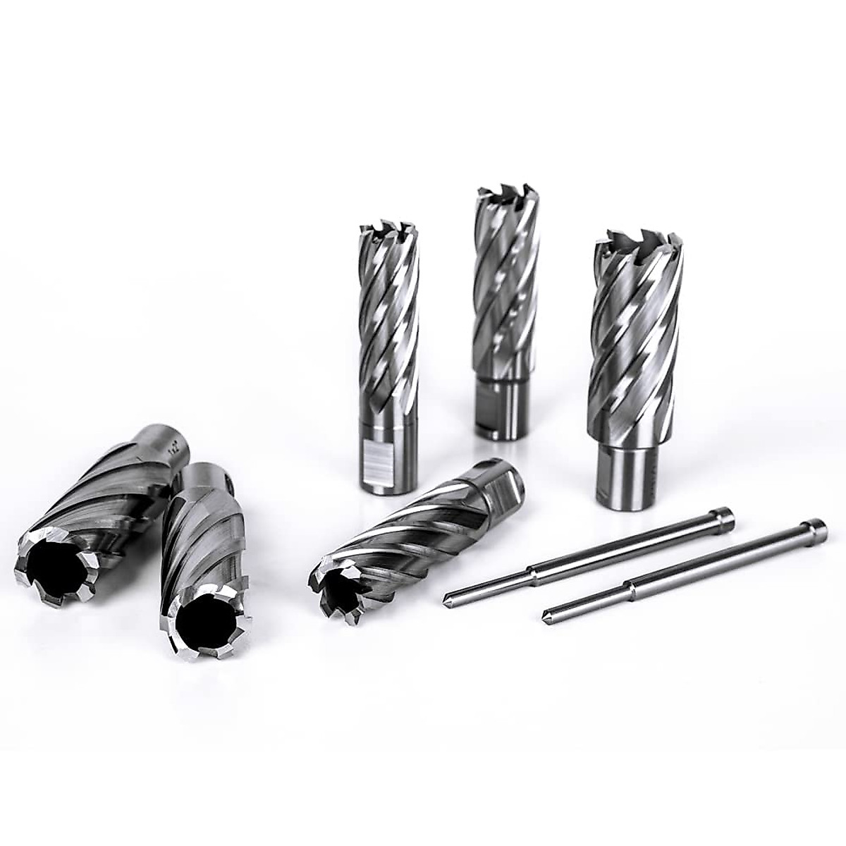 OSCARBIDE Annular Cutter Set 13pieces,2"Cutting Depth,3/4"Weldon Shank and 7/16 to 1-1/16 inch Cutting Diameter Mag Drill Bits for Magnetic Drill Press with 2pcs Pilot Pins