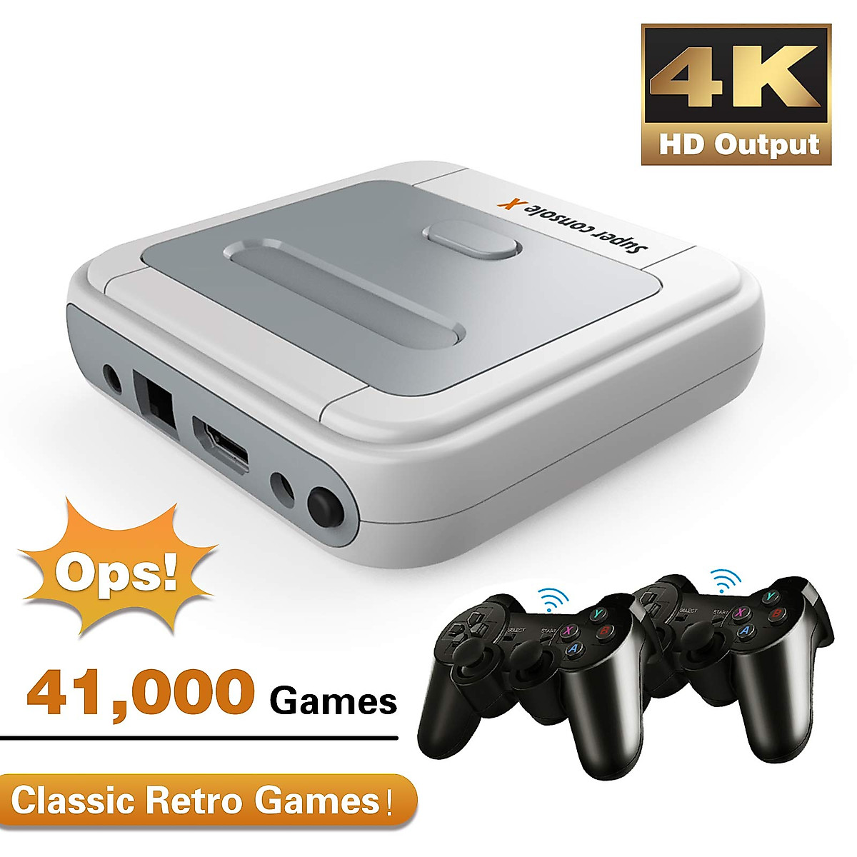 DIKDOC Video Game Console Emulator Console Arcade Emulator Kids Retro Game Console Pre-Install 41,000 Games ROM HDMI Output 128G Mini Portable Support NES/N64/PS1/Sega Console