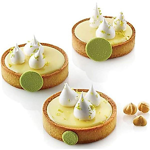 Mini Tart Ring Mold for Baking, Airlxf 8PCS Round Shape Black Cake Mold Mousse Circle Tart Ring Round Cake Molds