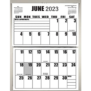 Jumbo Large Print 2023 Wall Calendar | 13-months | 17" x 22" hanging on wall | 17" x 11" closed