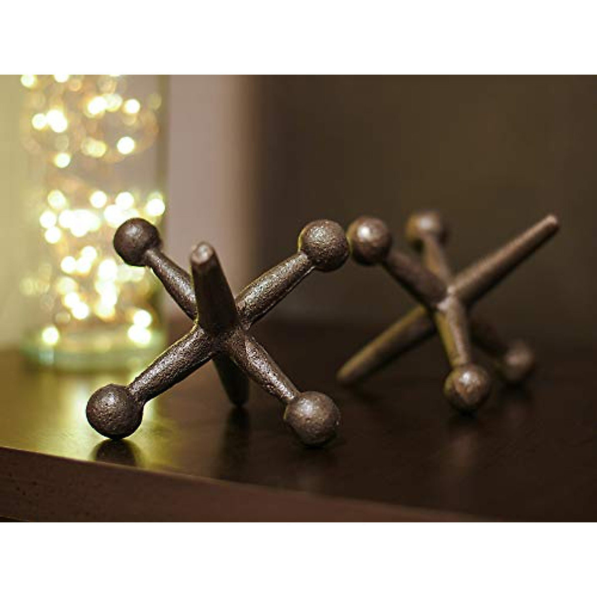 Retro Matte Grey Cast Iron Giant Jack Decorative Bookends - Table Sculptures - Door Stops 3.75 Inches Long