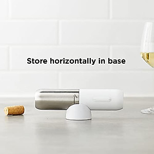 Rabbit Compact Electric Corkscrew Wine Bottle Opener (White), 10.75 inches