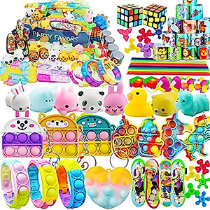 51 PCS Pop Party Favors Toys for Kids,Premium Pop Fidget Toys for All Ages Kids,Assortment Pinata Stuffers,Classroom prizes,Prize Box Toys,Goody Bag Fillers,Carnival Prizes for Boys and Girls 4-10