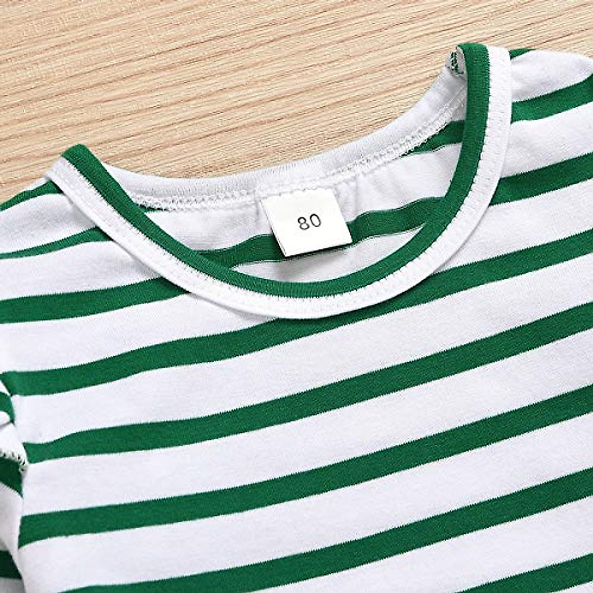 Baby Girl St.Patrick's Day Skirt Set Toddler Girls Ruffle Sleeve Shirts Clover Suspender Dress Outfits (Green-A, 18-24 Months)