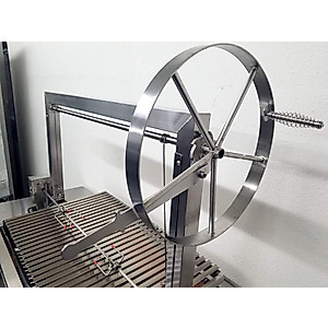 Charcoal Outdoor BBQ, Stainless Steel #430 Body and #304 Grates, Rotisserie Parrilla Santa Maria/Argentine Grill Spit