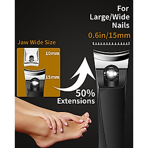 EBEWANLI Toenail Clippers for Thick Nails, 17mm Wide Jaw Opening Extra Large Toenail Clippers for Seniors Thick Toenails or Tough Fingernail, Heavy Duty Thick Toenail Clippers for Men, Women, Adult