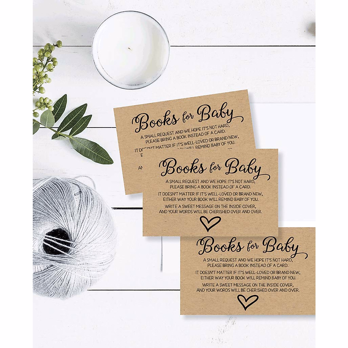 All Ewired Up 50 Gender Neutral Kraft Baby Shower Book Insert Request Cards (50-Cards)