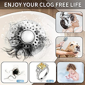 Yevheniys Bathtub Drain Plug, 2 in 1 Stopper & Hair Catcher, with Stainless Steel Filtered Pop-Up Filter for US Standard Bathtubs Hole Diameter (1.6-2.0 Inch)