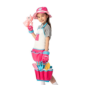 JOYIN Unicorn Kids Gardening Tool Set Toy Includes Watering Can and Planter, Sun Hat, Gloves, Apron and Kids Gardening Kit Like Shovel, Rake and Trowel, Outdoor Play Gardening Gifts (Unicorn)