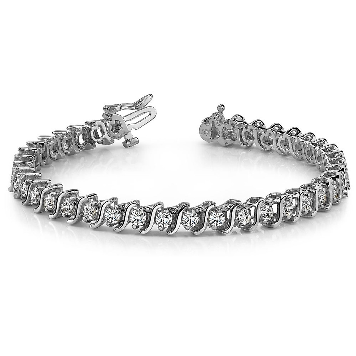 Madina Jewelry 5.00 ct Round Cut Diamond S-Type Tennis Bracelet