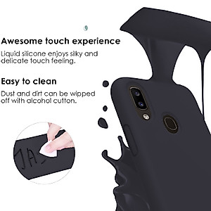 Vinve for Samsung Galaxy A20 Case, Galaxy A30 Case, Liquid Silicone Slim Gel Rubber Full Body Protection Shockproof Cover Drop Protection Case for Galaxy A20 (Black.)