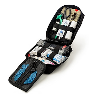 Scherber Premium IFAK Kit Trauma Pack | HSA/FSA Approved | Fully Stocked MOLLE Pouch w/CAT Tourniquet, HyFin Chest Seal, & Israeli Bandage | Trauma Kit for Gunshot, Bleeding, Major Wound Care (Black)