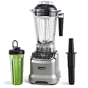 Blenders for Kitchen 1800 W Professional Blender for Kitchen with 600ml Travel bottle, High-Speed Blender for Shakes, Smoothies, Ice Crushing, Frozen Fruits(Dark Black)