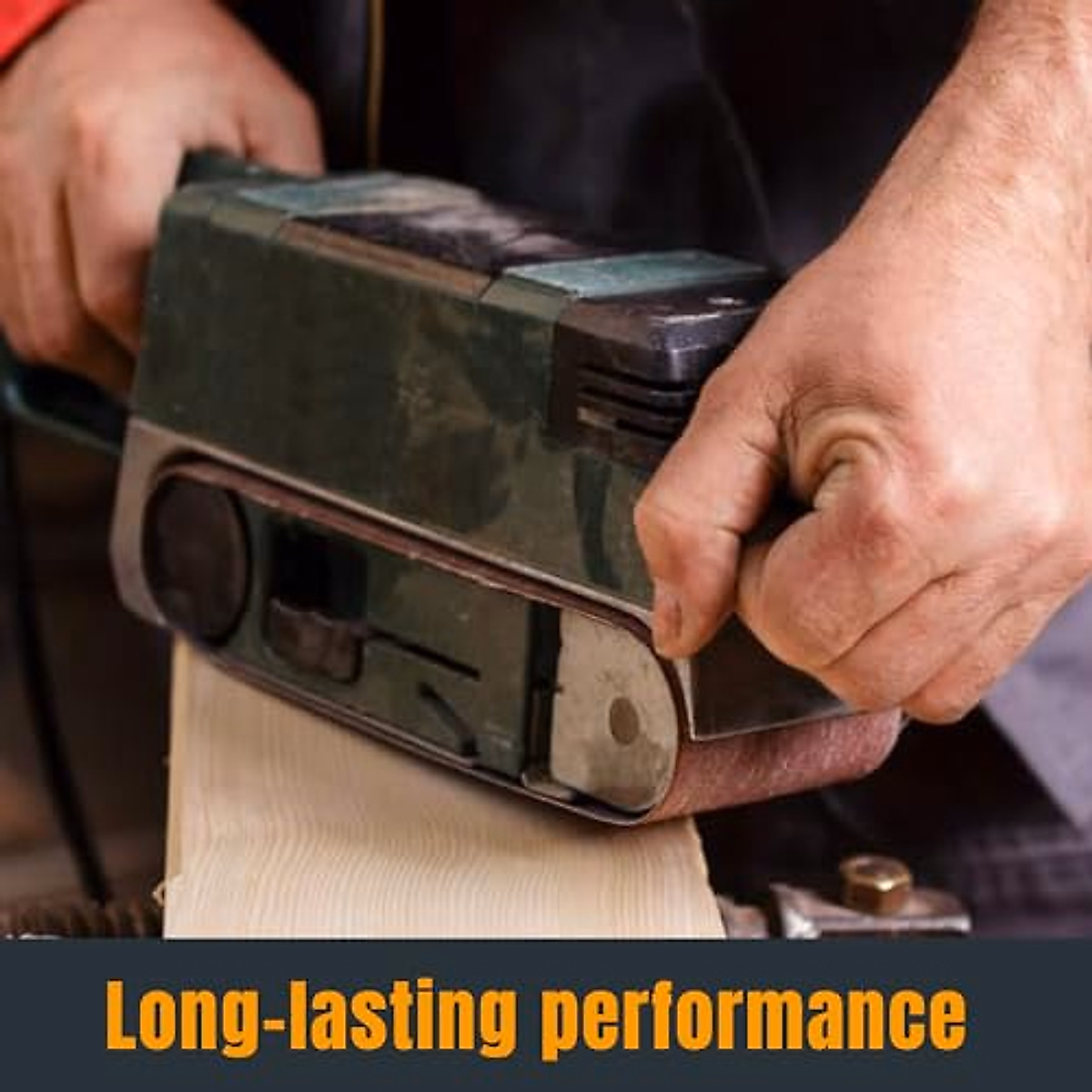 POWERTEC 401408 2-1/2 x 14 Inch Sanding Belts, 80 Grit Aluminum Oxide Belt Sander Sanding Belt for Porter Cable 371 & 371K Belt Sander, Wood & Paint Sanding, Metal Polishing, 10PK