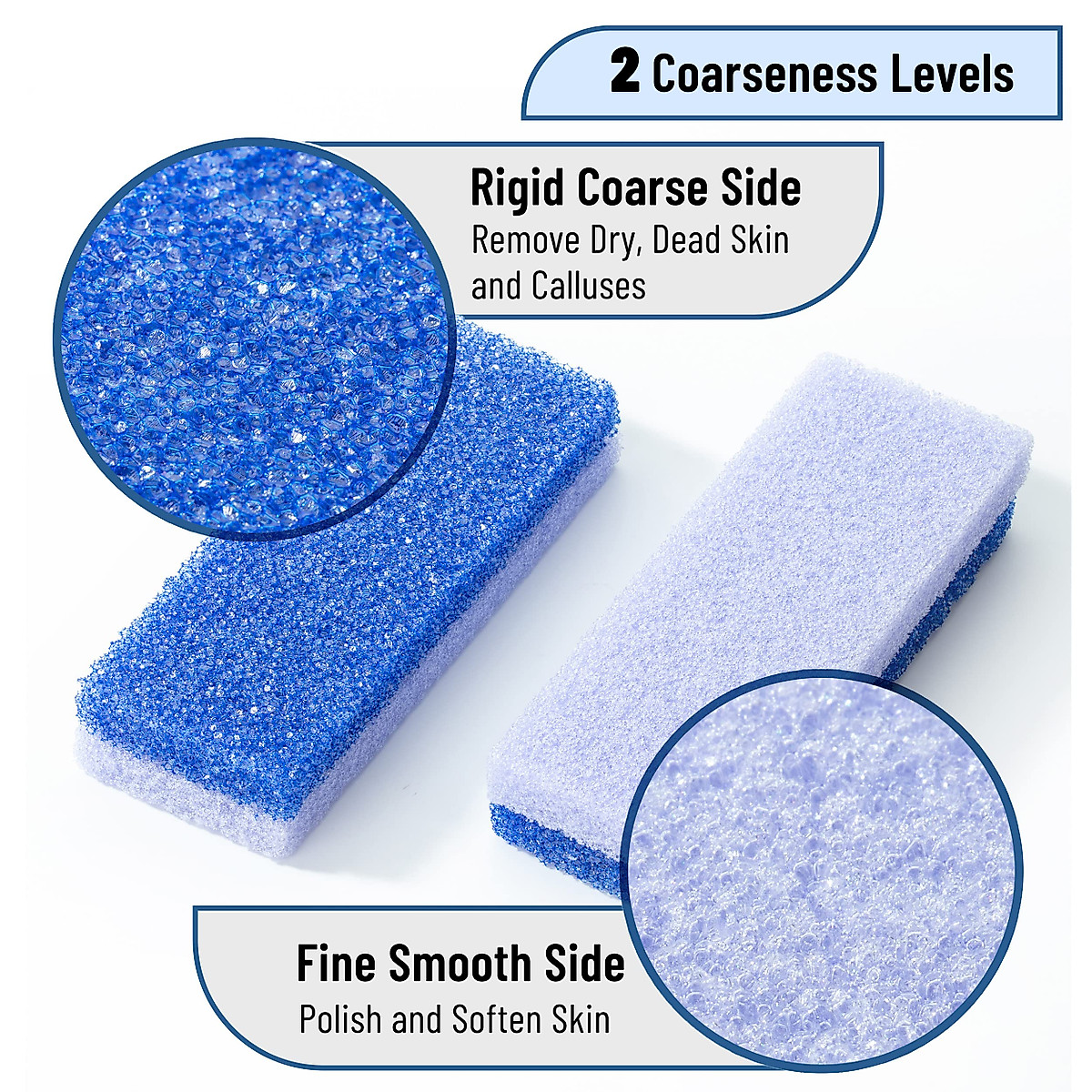 Slick- Pumice Stone for Feet Callus Remover, 4 Pack, 2 Colors, Foot Scrub for Pedicure, Foot Stone Pumice, Callus Remover for Feet, Foot Callus Remover, Feet Scrubber Dead Skin, Foot Pumice Stone