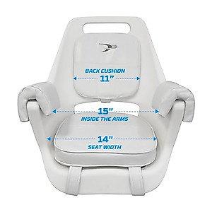 Wise 8WD007-3-710 Deluxe Pilot Chair with Cushions and Mounting Plate, White