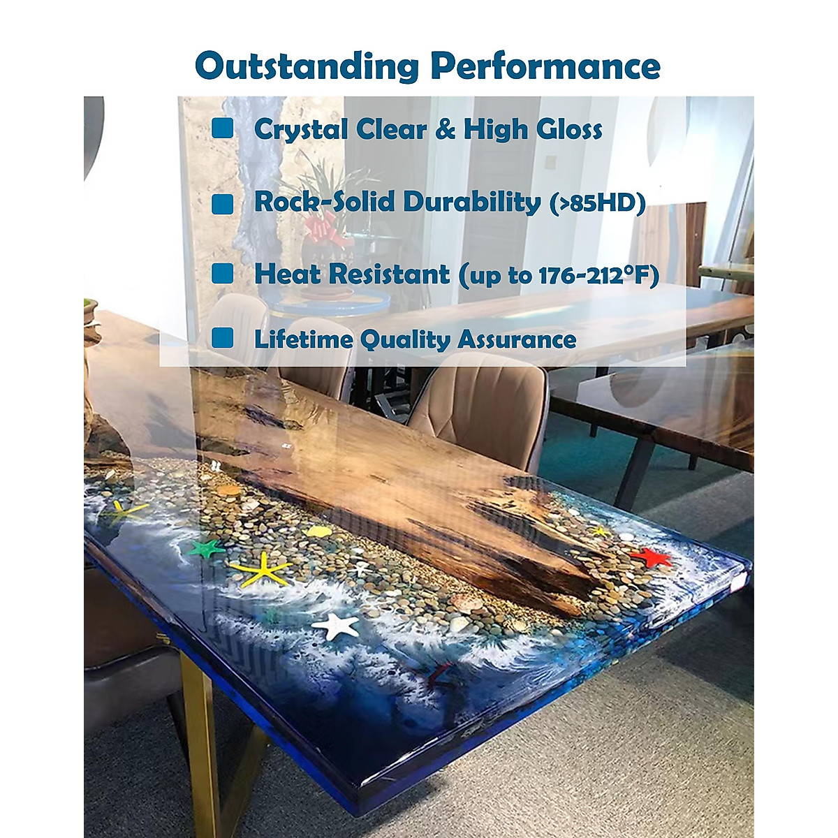 Hyliter Epoxy Resin Kit, Upgraded 32OZ Clear Resin Epoxy Food Safe BPA Free Easy Mix 1:1 Casting & Coating for DIY Molds, Wood, Jewelry, Table Tops, Bar Top, Arts and Crafts Supplies