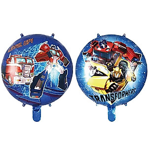 7 Pcs Cartoon Robot Balloon Party Supplies Foil Balloons for Kids Birthday Party Decorations.