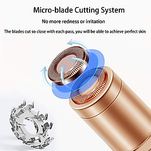 PcleasureCD Facial Hair Remover Replacement Heads,Fit all Hair Remover for Women,Painless Facial Hair Remover Blade with Cleaning Brush,Perfect Touch and Smooth Finishing,18K Gold-Plated