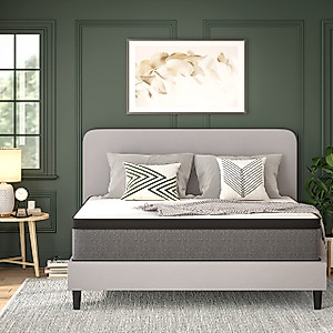 Flash Furniture Capri Comfortable Sleep 13" Euro Pillow Top Hybrid Pocket Spring and Foam Mattress in a Box, Foam and Spring Hybrid Mattress, King