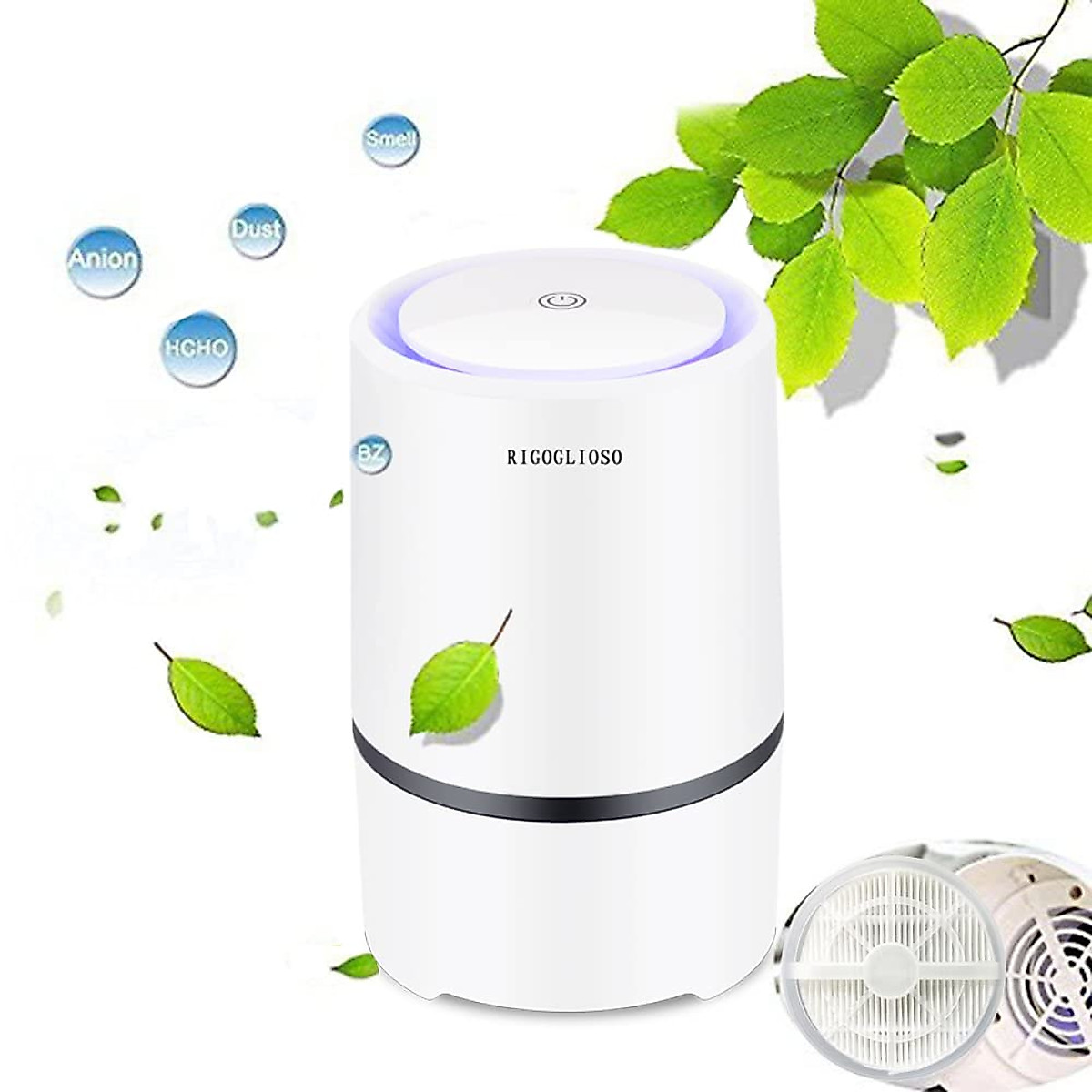 RIGOGLIOSO Portable Air Purifier,Air lonizer,USB Air Cleaner, True Hepa Homes Air Purifier Replacement Filter, Models GL2103/SY900S Filter
