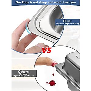 Granvell Rectangular Chafing Dish Buffet Set, Catering Food Warmer for Parties, Wedding, Birthday, Christmas, Chafing Server Dish, 8QT Water Pan, 4 Pack