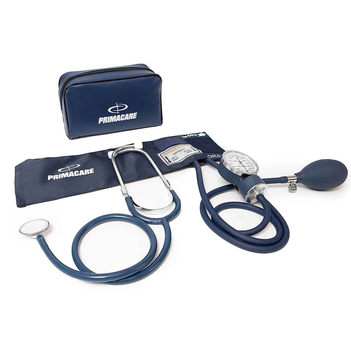 Primacare DS-9194 Classic Series Pediatric Blood Pressure Kit, Long Lasting Latex Inflation System with Stethoscope and Leatherette Case