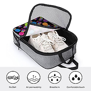 Frcavbin Bright Tropical Pineapple Exotic Fruit Travel Shoe Bag Shoes Carrier with Handle and Zipper Foldable Shoe Puches Organizer for Home storage School starts