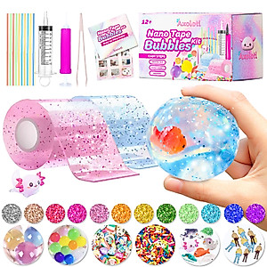 Axolotl Nano Tape Bubble Kit, Double Sided Tape Elastic Bubbles DIY Craft Kit, Stress Balls Toys, Squishy Ball, Anxiety Relief Toy, Party Favors and Fidget Toys for Girls, Boys, Kids