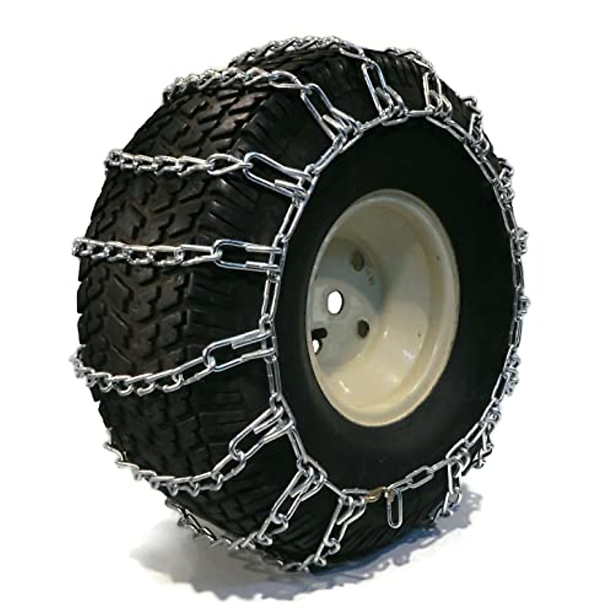 The ROP Shop | Pair of 2 Link Tire Chains 20x8.00x8, 20x8.0x8, 20x8x8 for MTD, Cub Cadet Lawn Mower, Tractor, Rider Traction
