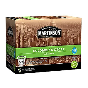 Martinson Colombian Decaf, Medium Roast Coffee, Keurig K-Cup Brewer Compatible Pods, 24 Count (Pack of 1)