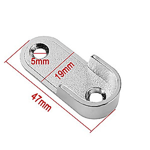 Mcredy 2 Pair Zinc Alloy Oval Hanging Rail Rod Holder End Bracket Support for Wardrobe Closet Silver 0.63" Inner Size