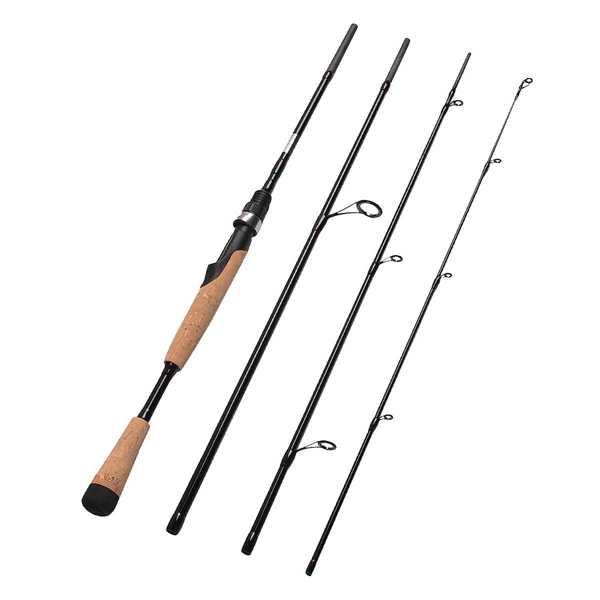 Fiblink 4 Pieces Travel Spinning Rod Medium Graphite Spinning Fishing Rod Portable Fishing Rod (7' Medium)