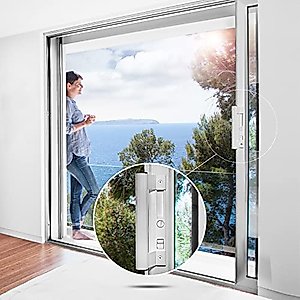 T-HAKEN Sliding Glass Door Handle Set, 6-5/8", White - Patio Door Handle Replacement That is 1 in. to 1-1/8 in. Thick Used on Both Left and Right-Handed. (Keyed).