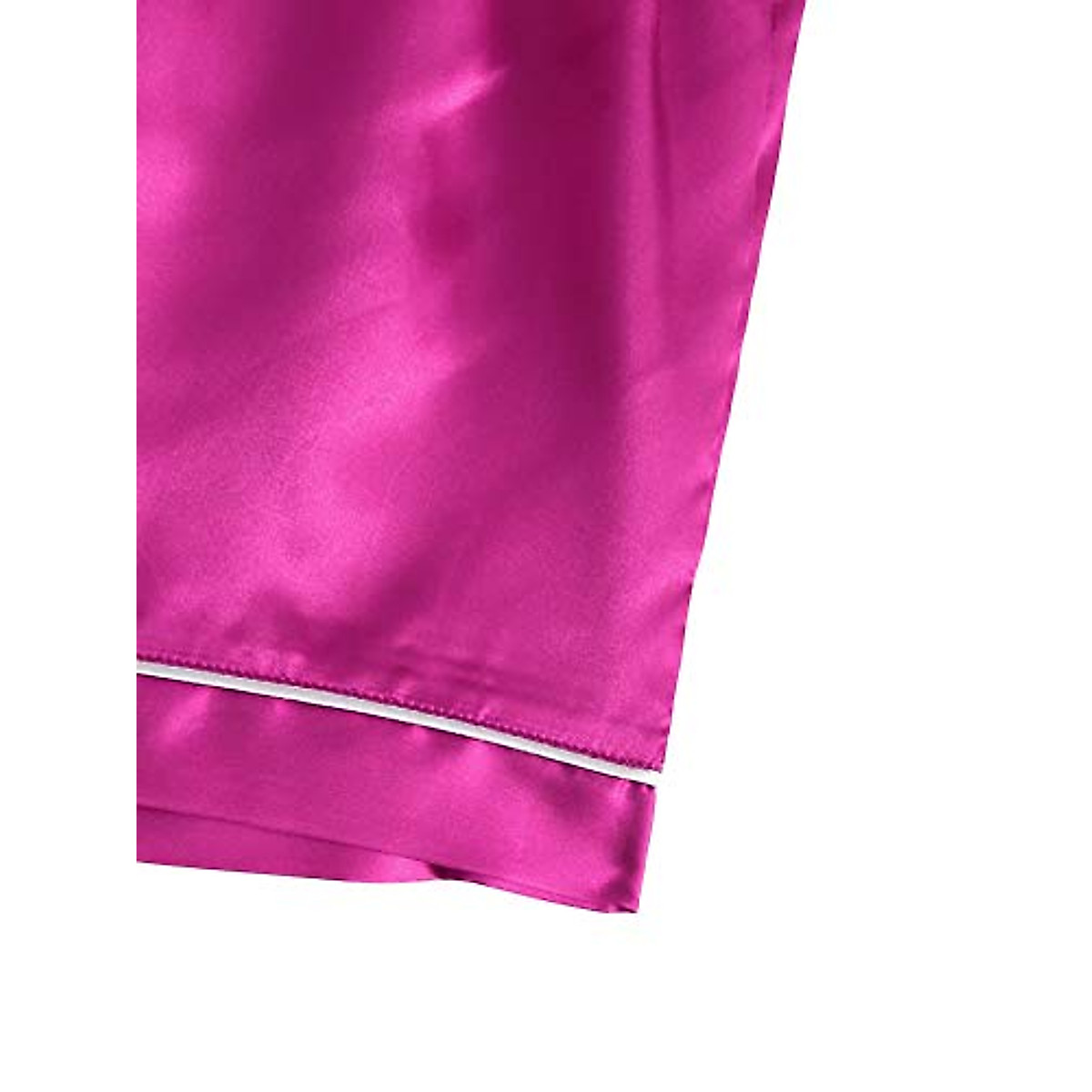 SweatyRocks Women's Short Sleeve Sleepwear Button Down Satin 2 Piece Pajama Set Hot Pink Small