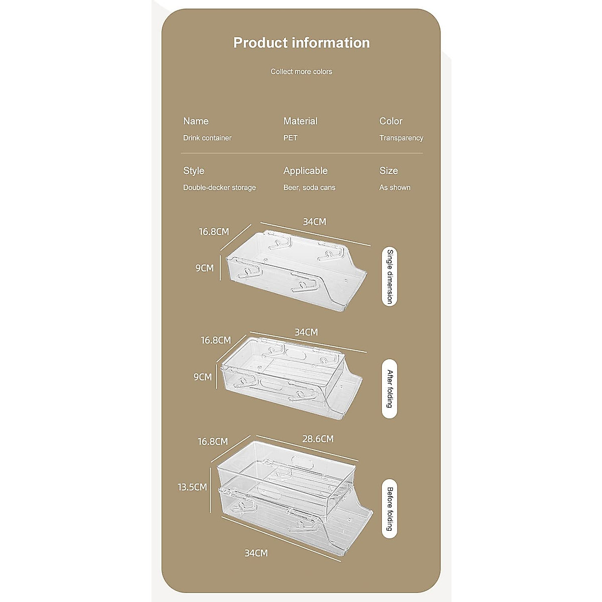 Double - Layer Soda Can Organizer - Auto Rolling - Best For Kitchen And Refrigerator Organizer