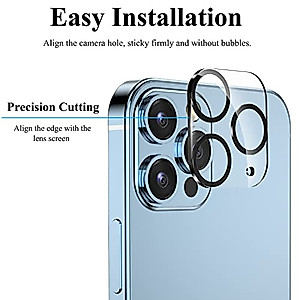 [5 Pack] YWXTW Camera Lens Protector Compatible with iPhone 13 Pro Max 6.7" / 13 Pro 6.1" Tempered Glass, [Night Shooting Mode] Case Friendly, High Definition