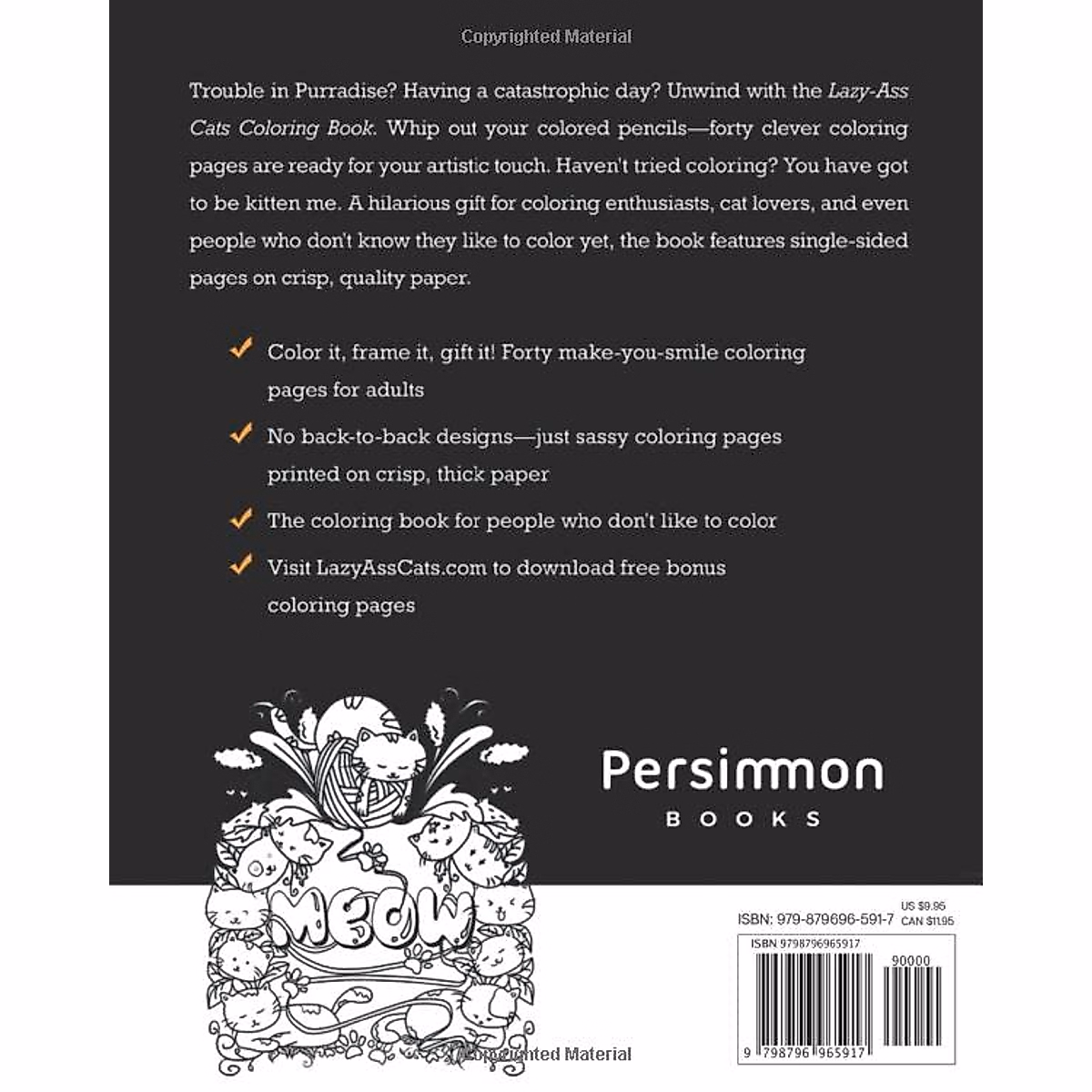 Lazy-Ass Cats: A Coloring Book for Grown Ups