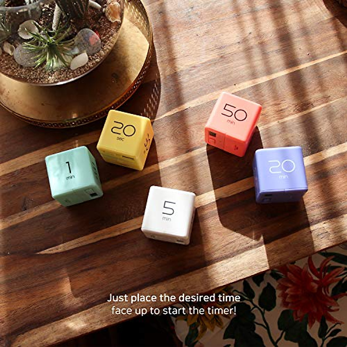 mooas Cube Timer, Time Management, Kitchen Timer, Kids Timer, Workout Timer, Timer for Studying, Cooking (White)