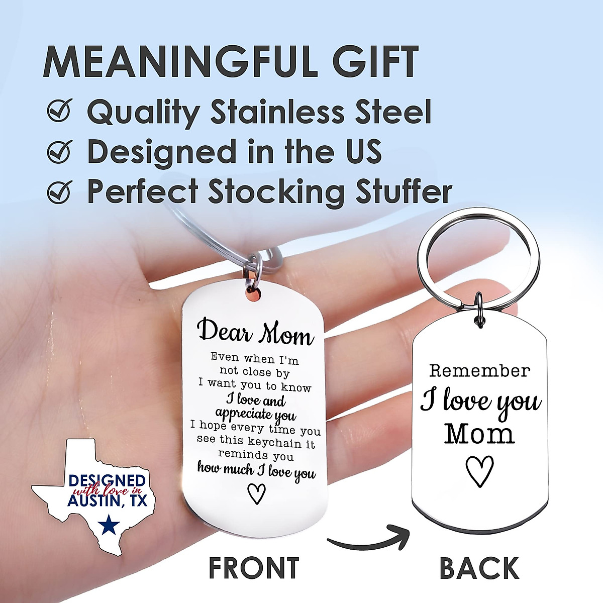 Rosa Vila Mom Keychain, Mom Birthday Gifts, Mothers Day Gifts From Daughter, Christmas Gifts, Mothers Day Gift Ideas