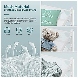 STORAGE MANIAC Sweater Drying Rack, Mesh Clothes Drying Rack, Stackable Laundry Drying Rack, Lay Flat Dryer for Delicates, Portable Dry Rack for Indoor or Outdoor, White, 2-Pack