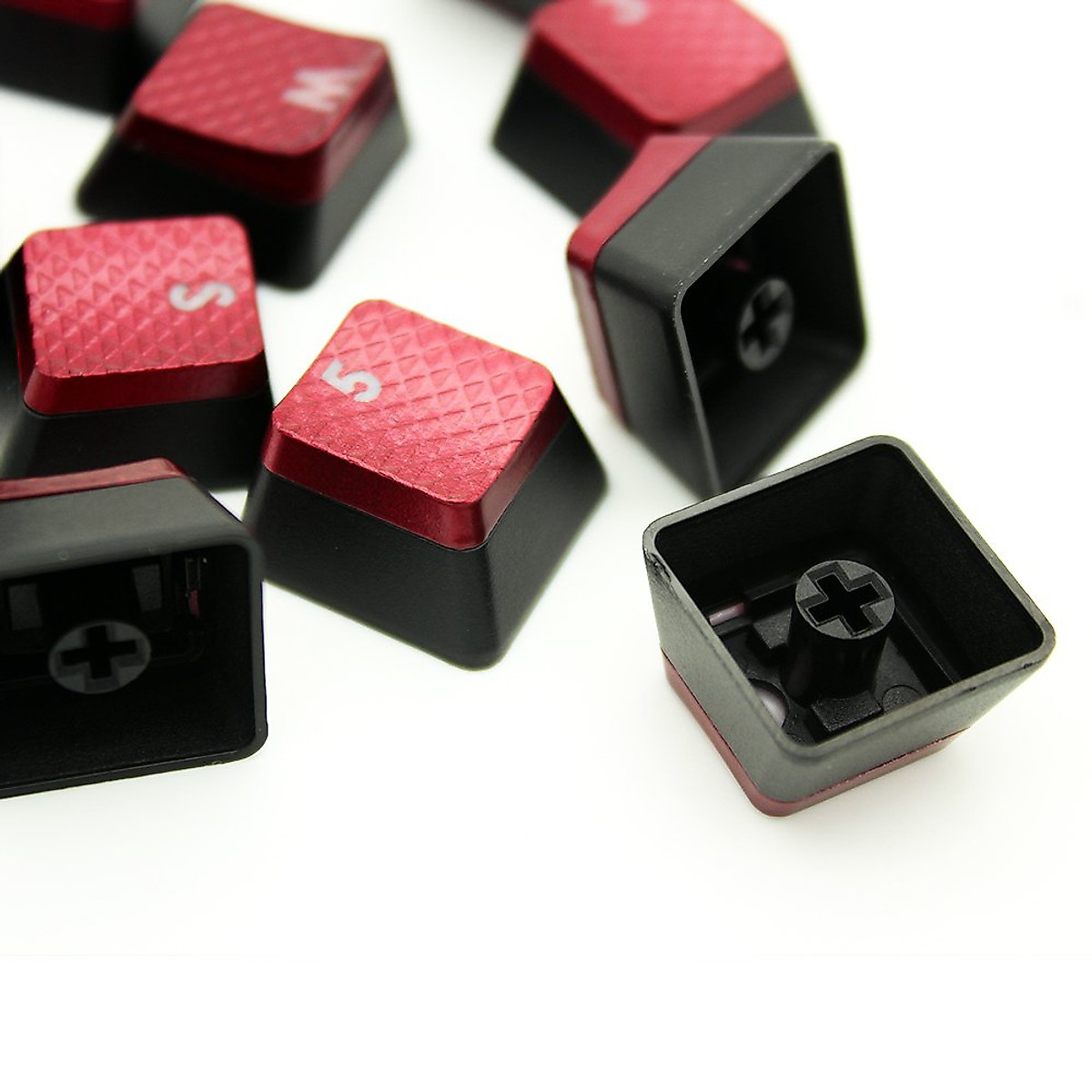 HUYUN 1set FPS Backlit Key Caps Replacement for Corsair K70RGB K70 K95 K90 K65 K63 Gaming Keyboards Cherry Key switches (Red)