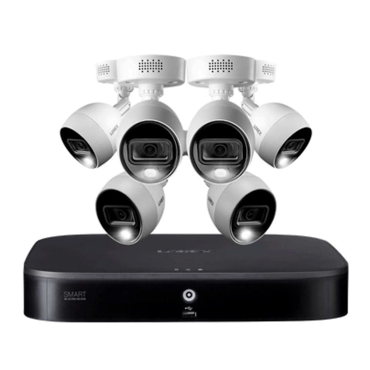 Lorex 4K 8-Channel 2TB Wired DVR System with 6X Active Deterrence Bullet Cameras