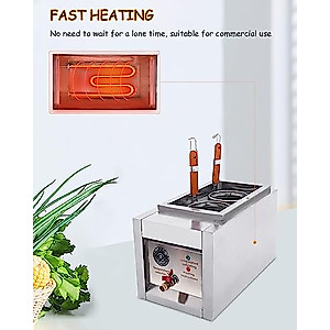 DYRABREST Commercial Electric Pasta Cooker,2 Holes Noodle Cooking Machine,Pasta Makers 110V Cooker Machine with Stainless Steel Lid and 2 Food-Grade Filter for cooking noodles, pasta, dumplings, soup