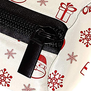 Red Christmas Santa Gift and Snowflake Pencil Bag Pen Case Stationary Case Pencil Pouch Desk Organizer Makeup Cosmetic Bag for School Office