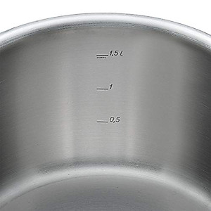 WMF Pot Set 5-Piece Gourmet Plus Inside Scale Steam Vent Made in Germany Hollow Handles Metal Lid Cromargan® Stainless Steel Suitable for Induction Hobs Dishwasher-Safe