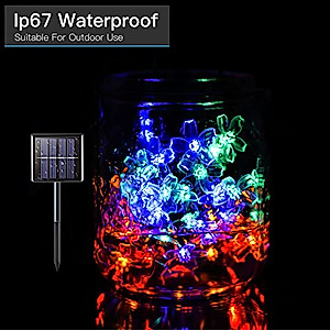suddus 2 Pack Flower Solar String Lights Outdoor Waterproof 50 LED Solar Fairy Lights for Indoor Outdoor Decorations